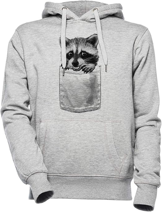 Mapache Unisexo Hombre Mujer Sudadera con Capucha Gris Unisex Men's ...