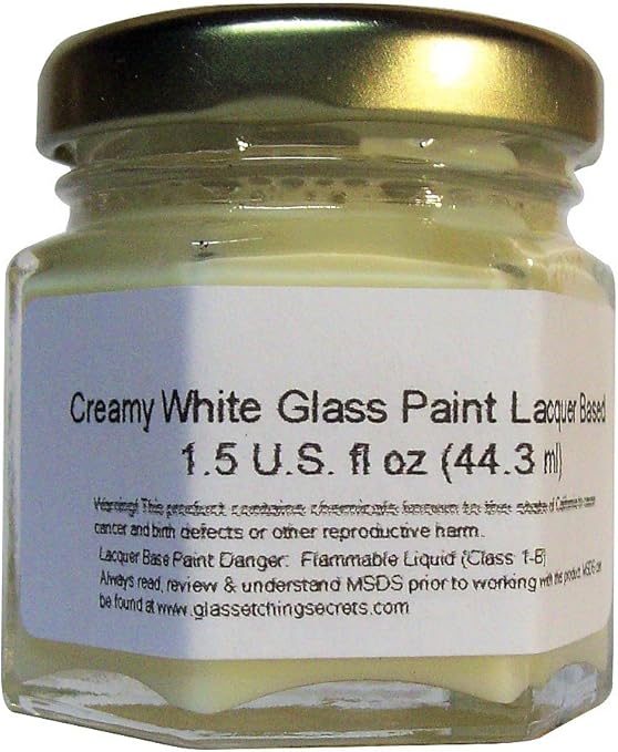 Amazon.com: (Creamy White) Glass Paint Lacquer Stain, Permanent 1.5 ...