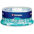 Amazon.com: Verbatim DVD-RW Blank Discs 4.7GB 4X Recordable Discs ...