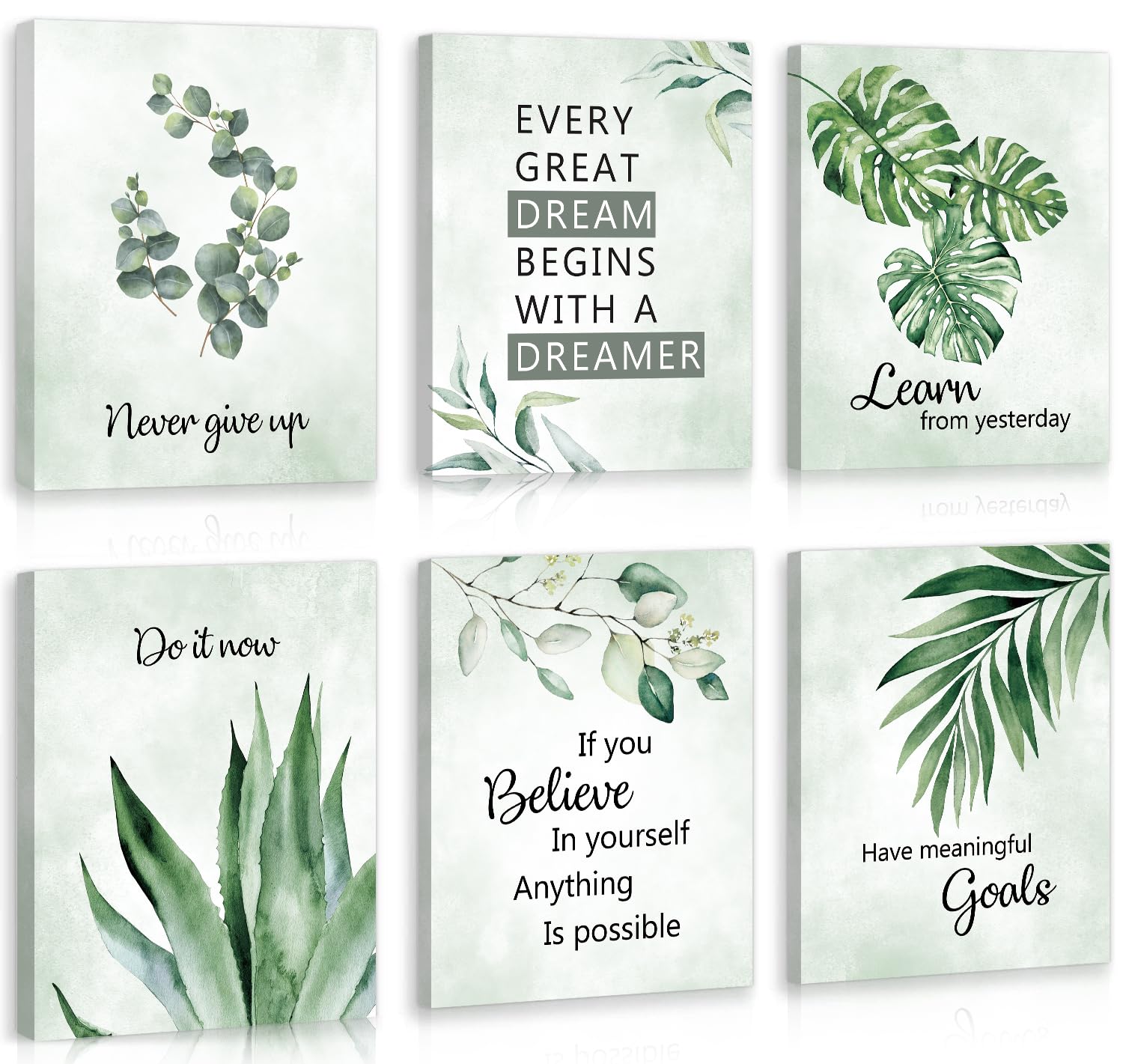 CHDITB Framed Plant Inspirational Art Office Decor, Positive ...