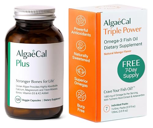ALGAECAL Plus - Organic Red Algae Calcium Supplement, Vitamin K2 MK7 ...