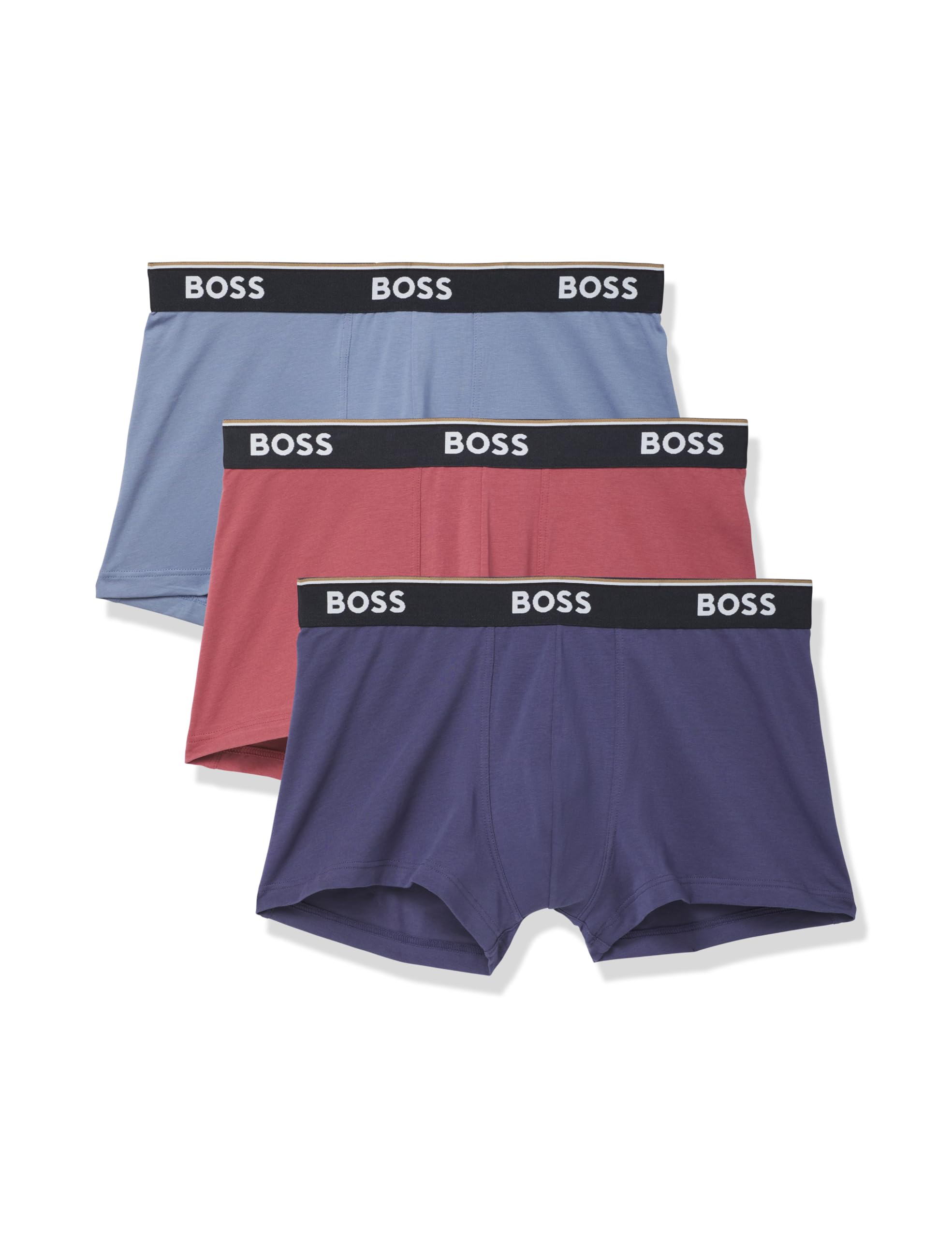 BOSS 3-pack Stretch Cotton Regular Fit Trunks, Red Potato, Blue Corn ...
