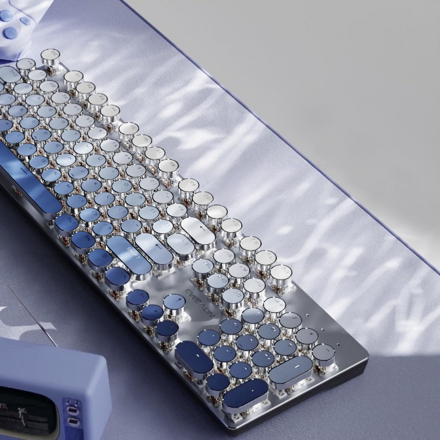 EWEADN Typewriter Keyboard Wireless Mechanical Keyboard, 104 Keys ...