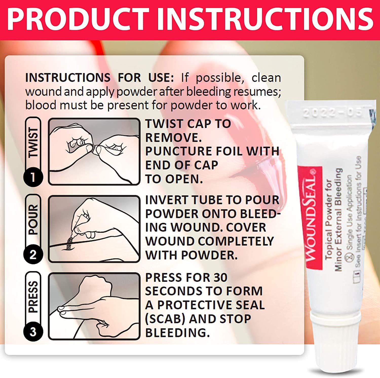 Mua WoundSeal Powder Stops Bleeding Instantly First Aid 4 Applications ...