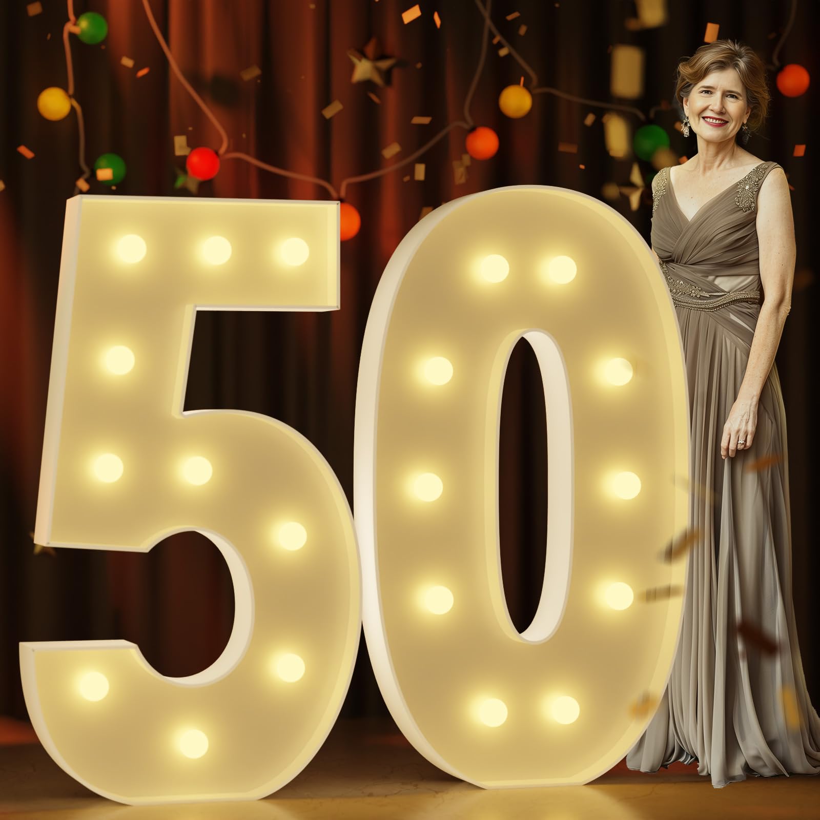 Giant Personalised Photo Number Decorations 50th Birthday Party