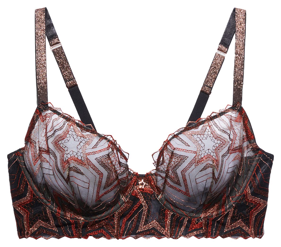 Savage X Fenty, Women's, Shining Star Embroidered Unlined Demi Bra ...