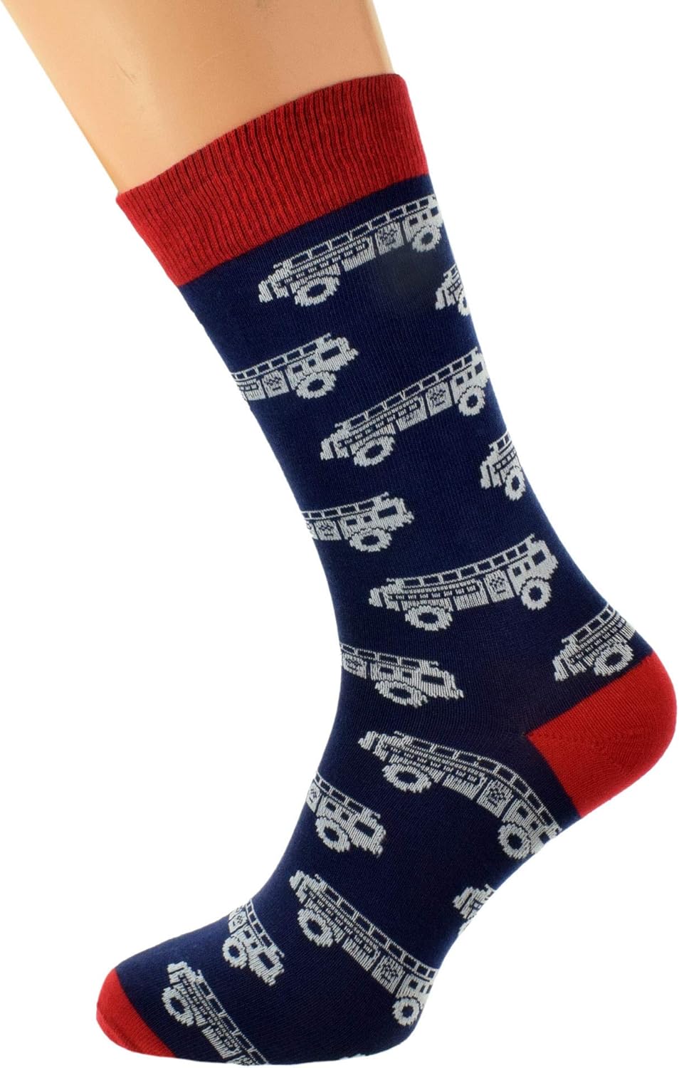 Mad about Fire Engines Fireman Firefighter Woven Design Mens Socks ...