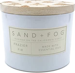 Amazon.com: Sand and Fog Frazier Fir Scented Candle with Wooden Lid ...