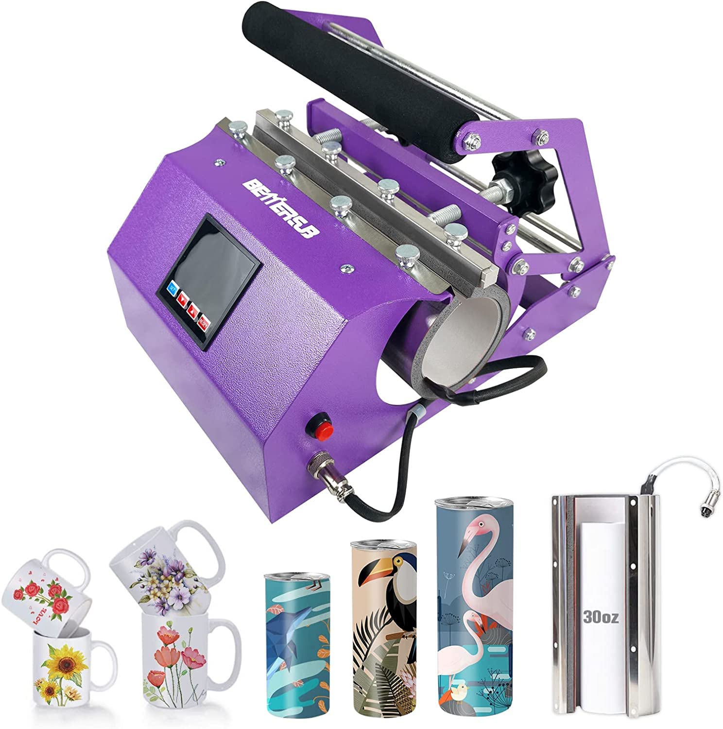 BetterSub Tumbler Mug Heat Press Machine 30 OZ 20 OZ 16 OZ Sublimation Straight Skinny Tumbler ...