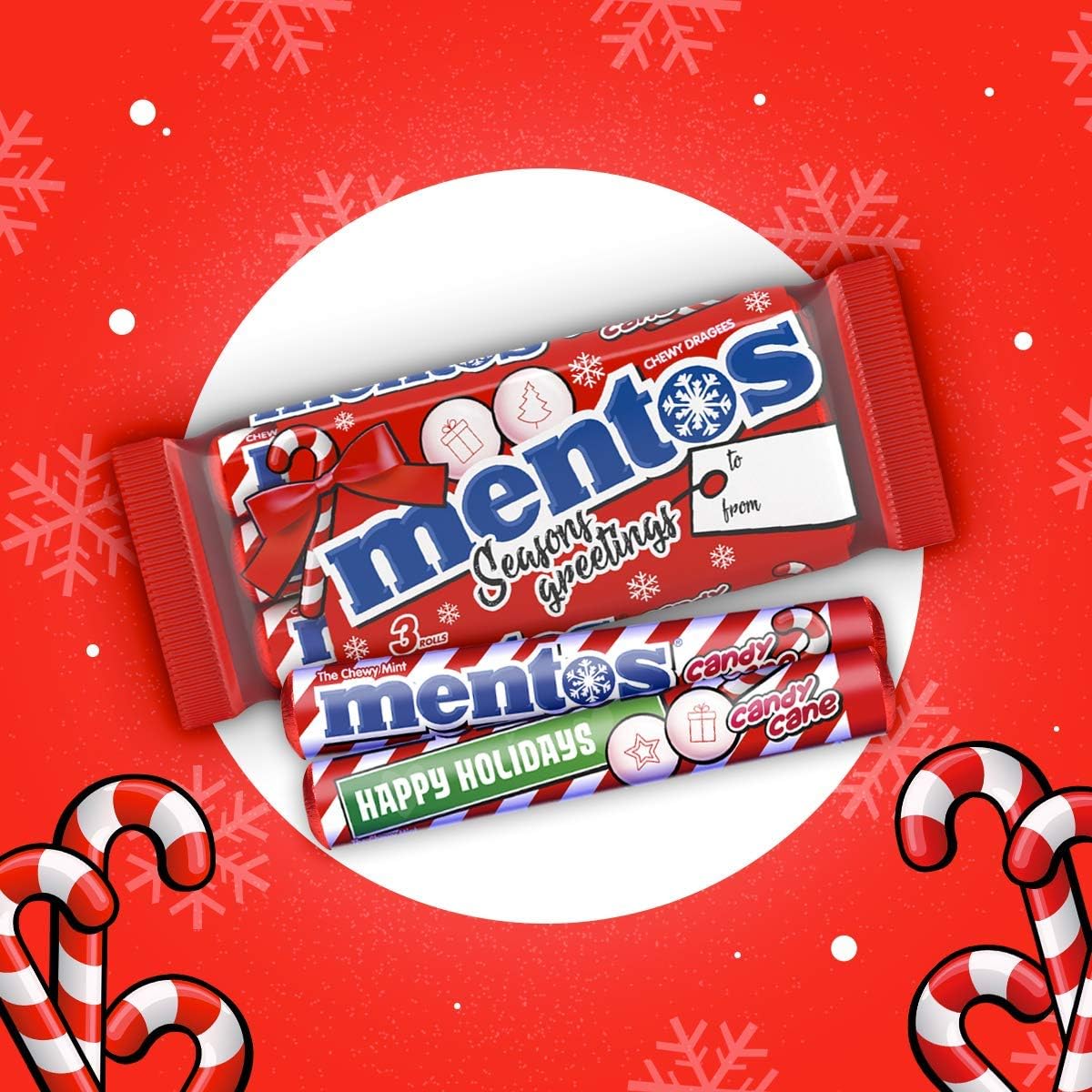Mentos Chewy Vanilla Mint Candy Cane, 25 Packs of 3 Rolls – BigaMart