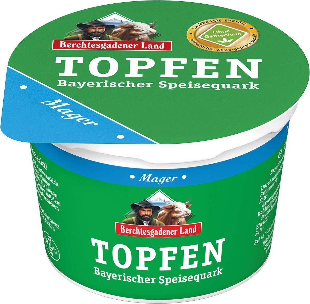 Berchtesgadener Land Topfen Magerstufe, Bayerischer Speisequark, 250 g ...