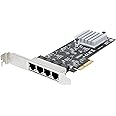 Amazon.com: StarTech.com 4-Port 2.5Gbps NBASE-T PCIe Network Card, Intel I225-V, Quad-Port ...
