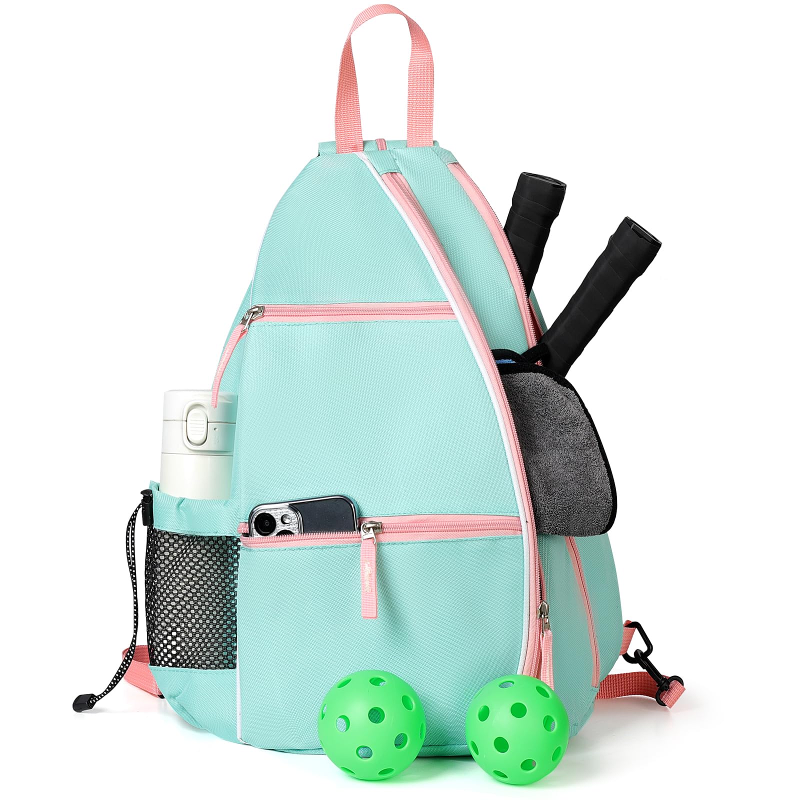 ALOOF Pickleball Bag for Women, Adjustable Pickleball, Racketball Sling ...