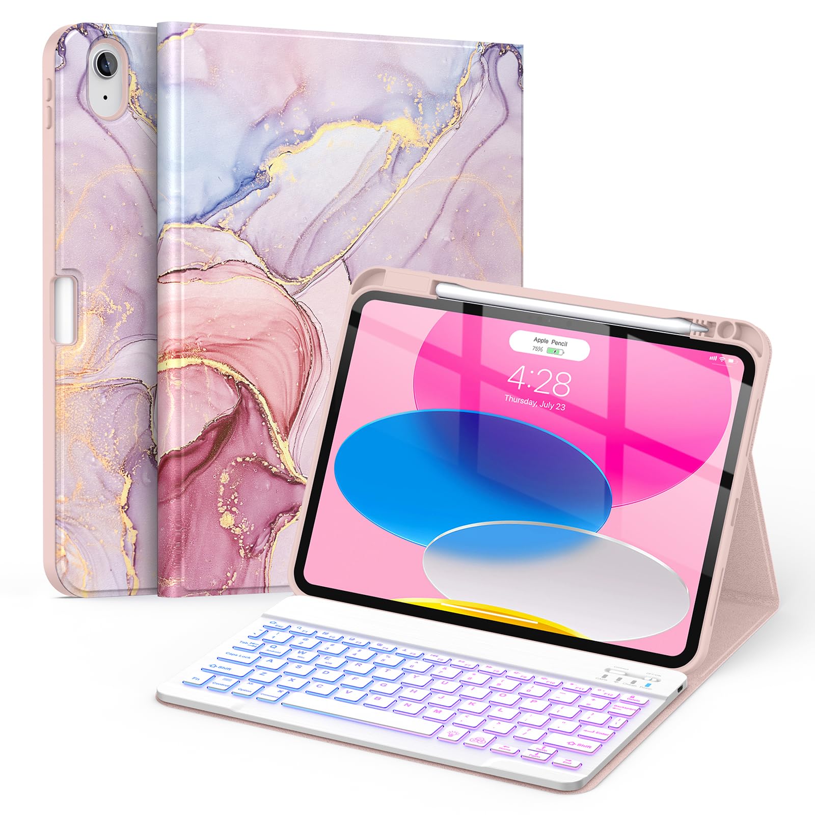 Soke for iPad (A16) 11th/10th Generation Case with Keyboard(2025/2022 ...