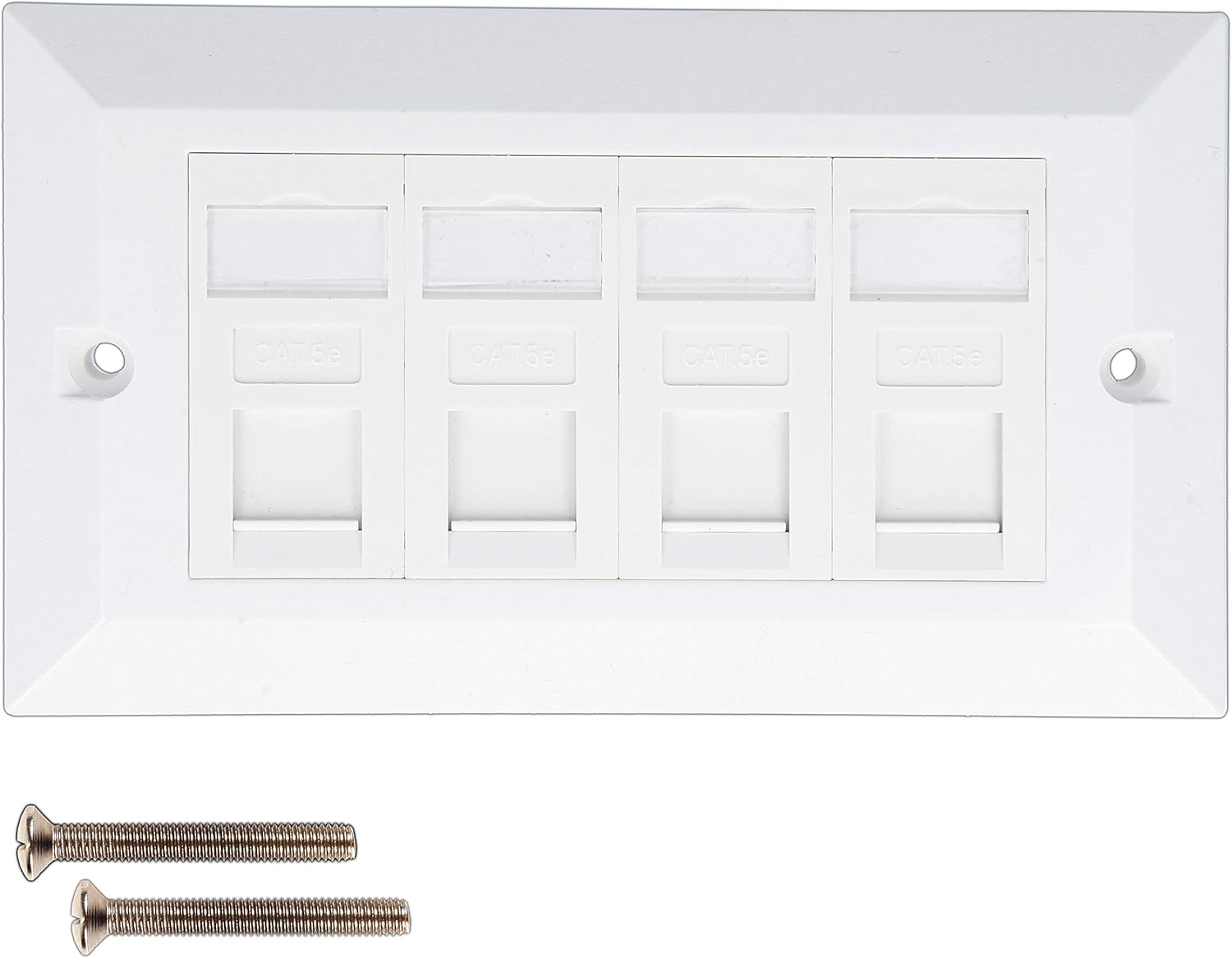 Double Gang Network Socket with 4 Cat5e Ports Wall Plug for Ethernet ...