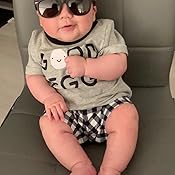 Babyfied Apparel Baby Wayfarer Sunglasses Matte Black w/Strap 0-2 Yrs ...