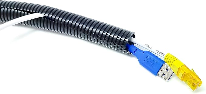Split Conduit Black Cable Tidy Tube | In Wall Cable Management Sleeve ...