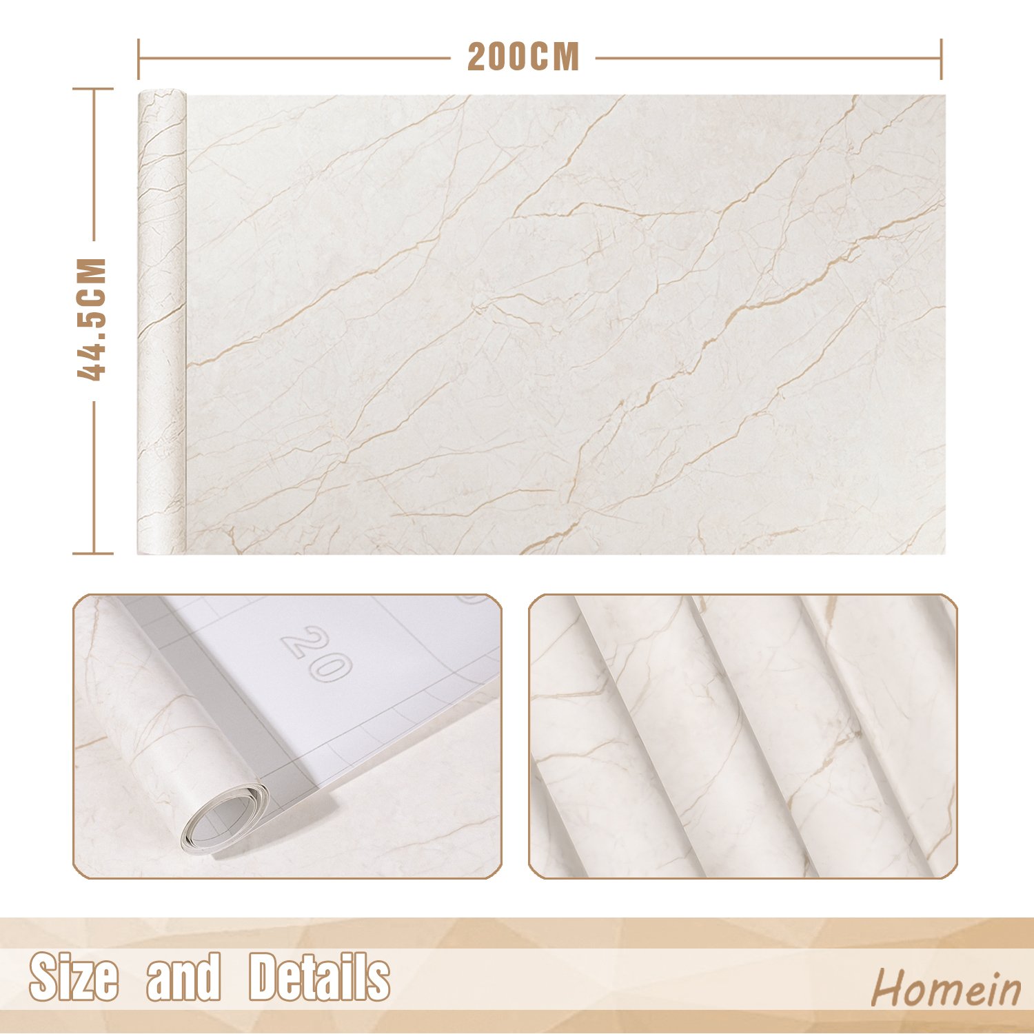 Homein Marble Paper Wallpaper Self Adhesive Furniture Sticker ...