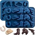 Amazon.com: Cowboy Chocolate Molds,Cowboy Hat Boot Horse Saddle Shape ...