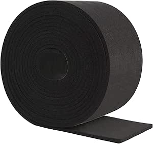 Neoprene Foam Strip Roll by Dualplex, 4" Wide x 10' Long x 1/16" Thick, Weather Seal High ...