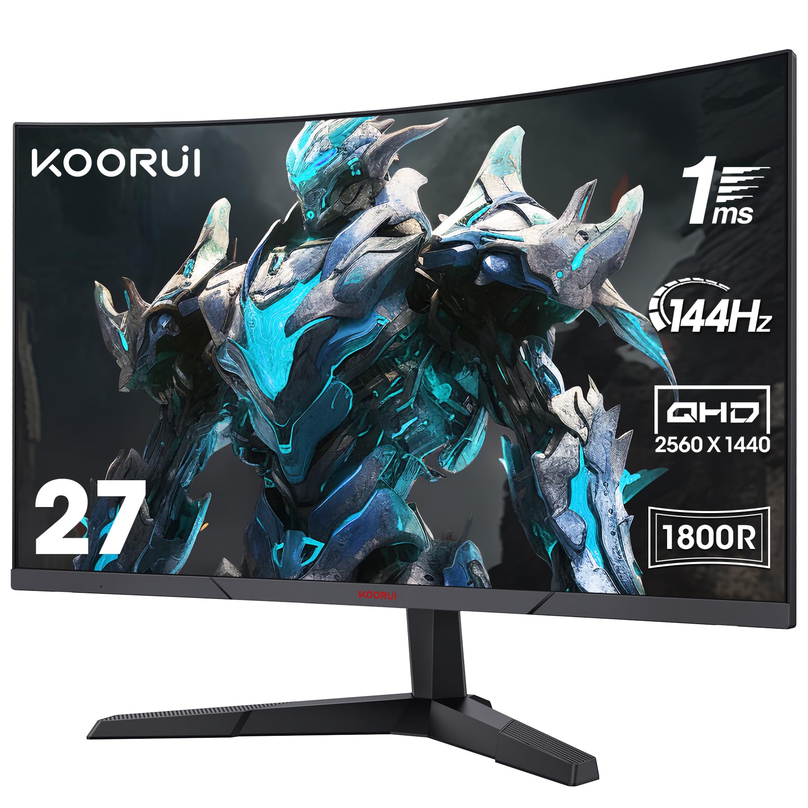 Mua KOORUI Gaming Monitor, 27 Inch Monitor, Curved, Curved PC Monitor, LCD, QHD (2560 x 1440 ...