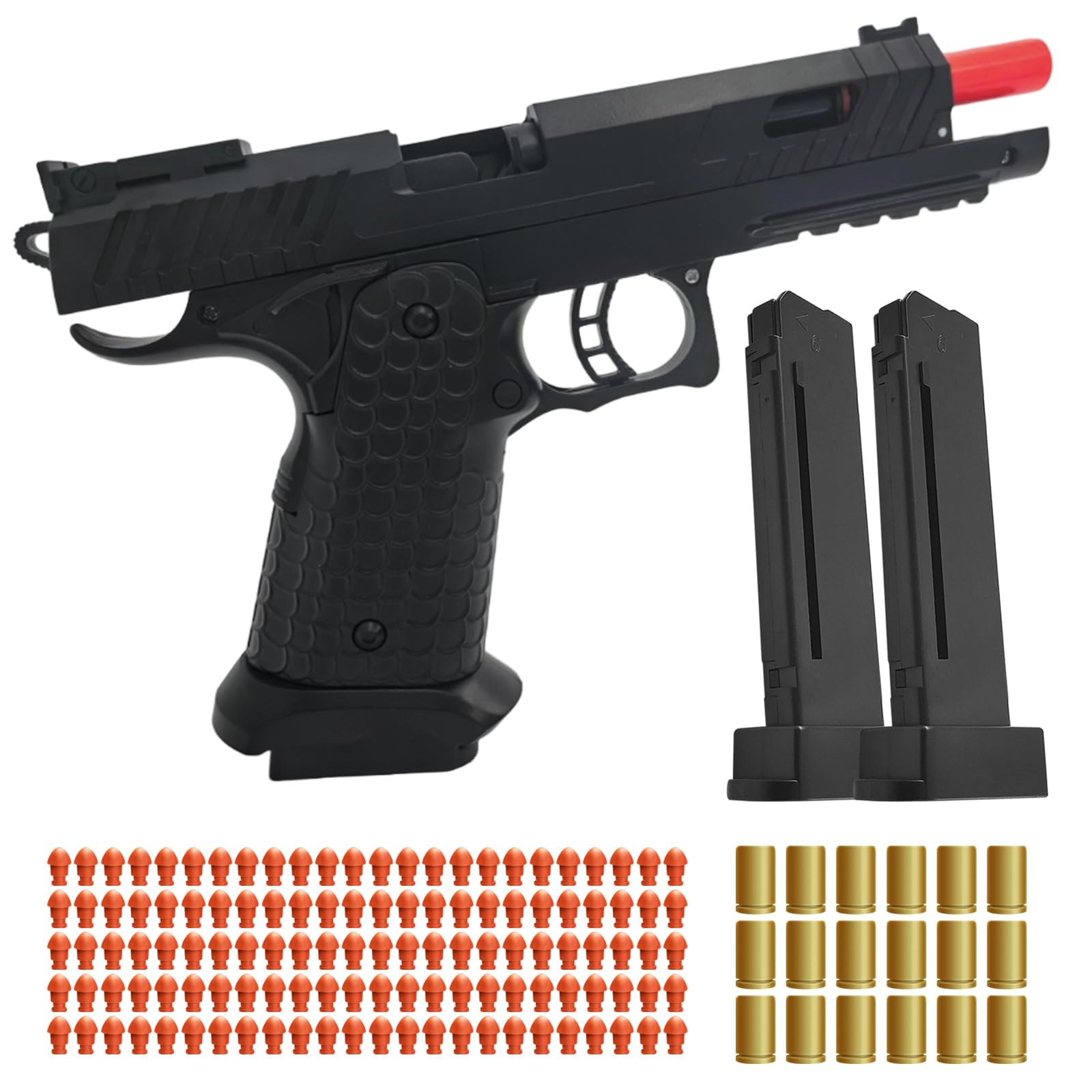 Soft Toy With Shell Ejecting,Fidget Toy Gun with 120 Soft Bullets, 18 ...