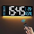 Amazon.com: LEIKE 16" Large Digital Wall Clock Timer,Remote Control,2 Alarms, LED Display,Auto ...