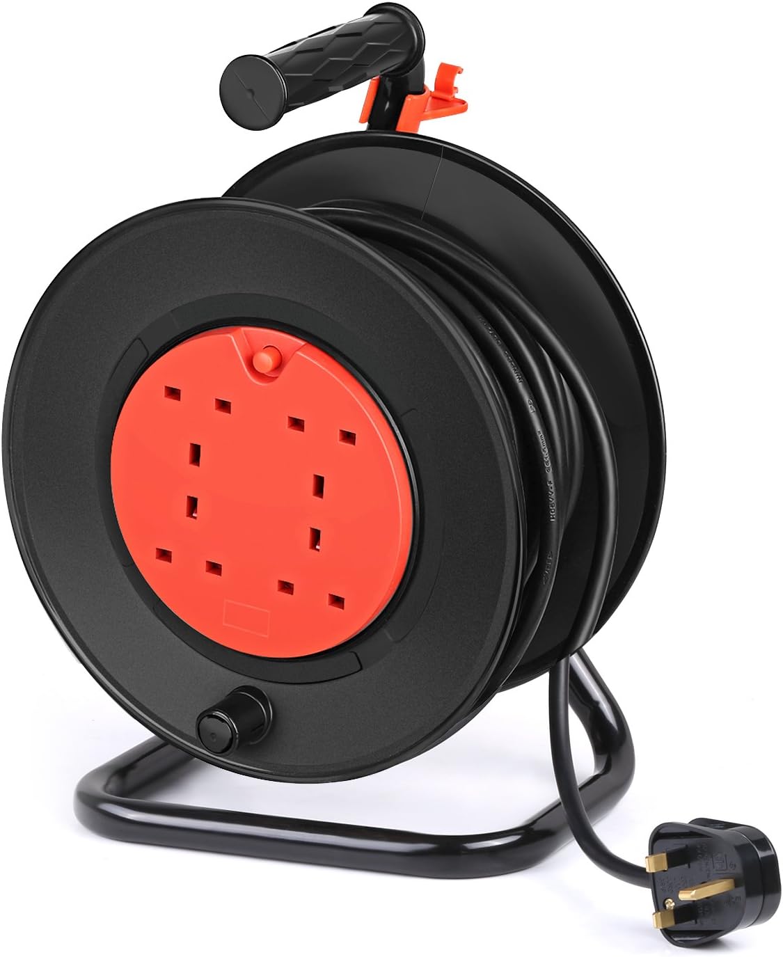 SIMBR Upgrade Extension Lead Cable Reel with Handle, 20M 13A 4 Plug ...