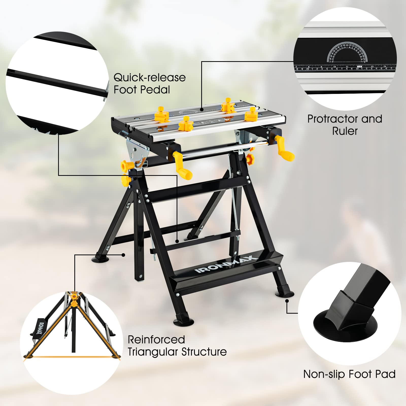 Mua Portable Workbench, Folding Work Bench and Vise with 2 Rotary ...