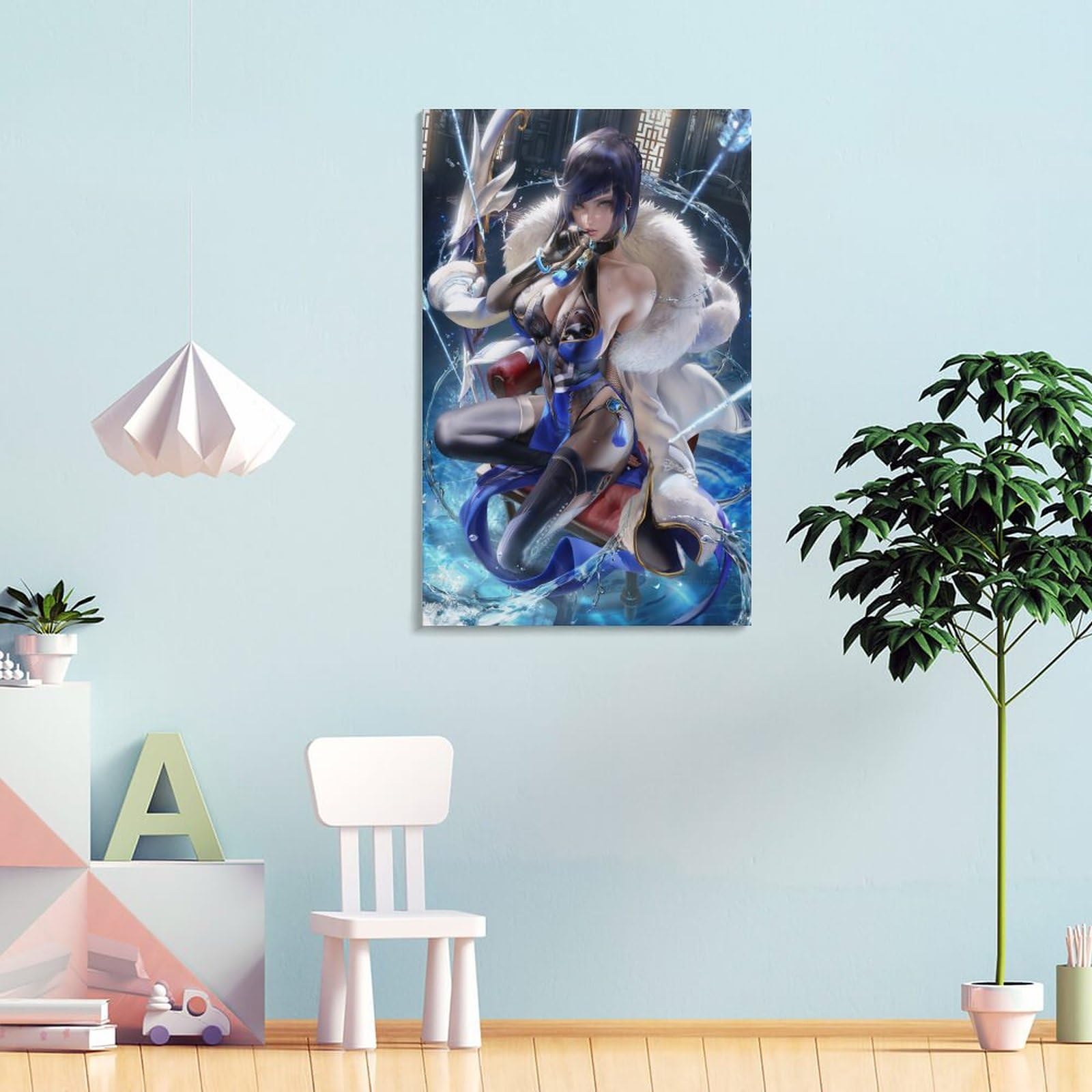 GS Impact Anime Posters Yelan Girls Game Aesthetic Posters Canvas Wall ...