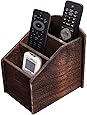 Rustic 3-Slot Wooden Remote Control Holder – Caddy Holder for ...
