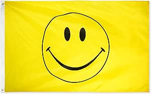Amazon.com : DANF 3x5 FT Smile Smiley Face Happy Face Flag Two Brass ...