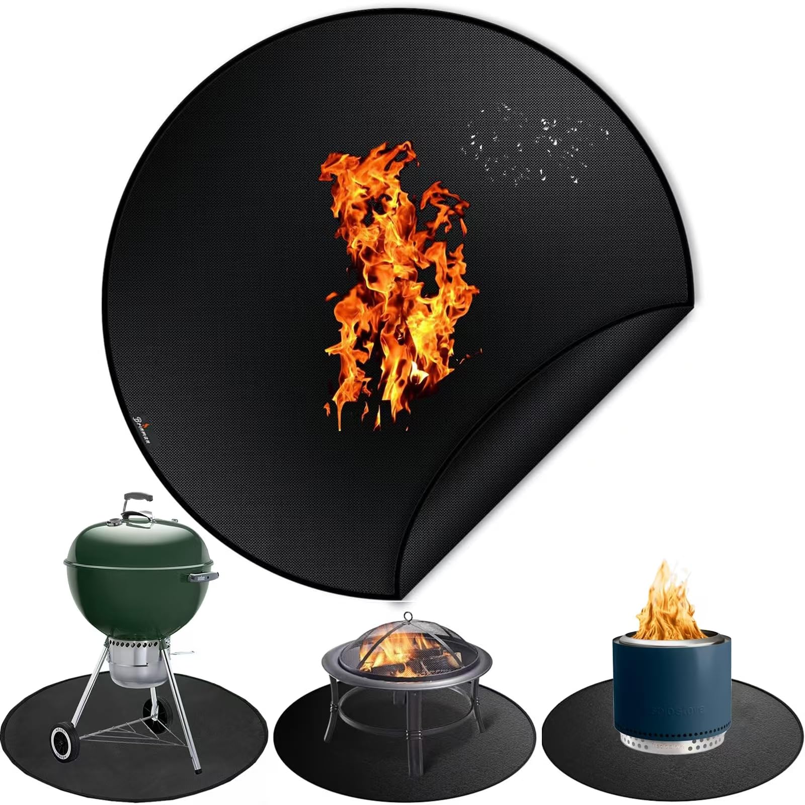 40" Fire Pit Mat for Solo Stove Bonfire, Round Fireproof Firpit Mats ...