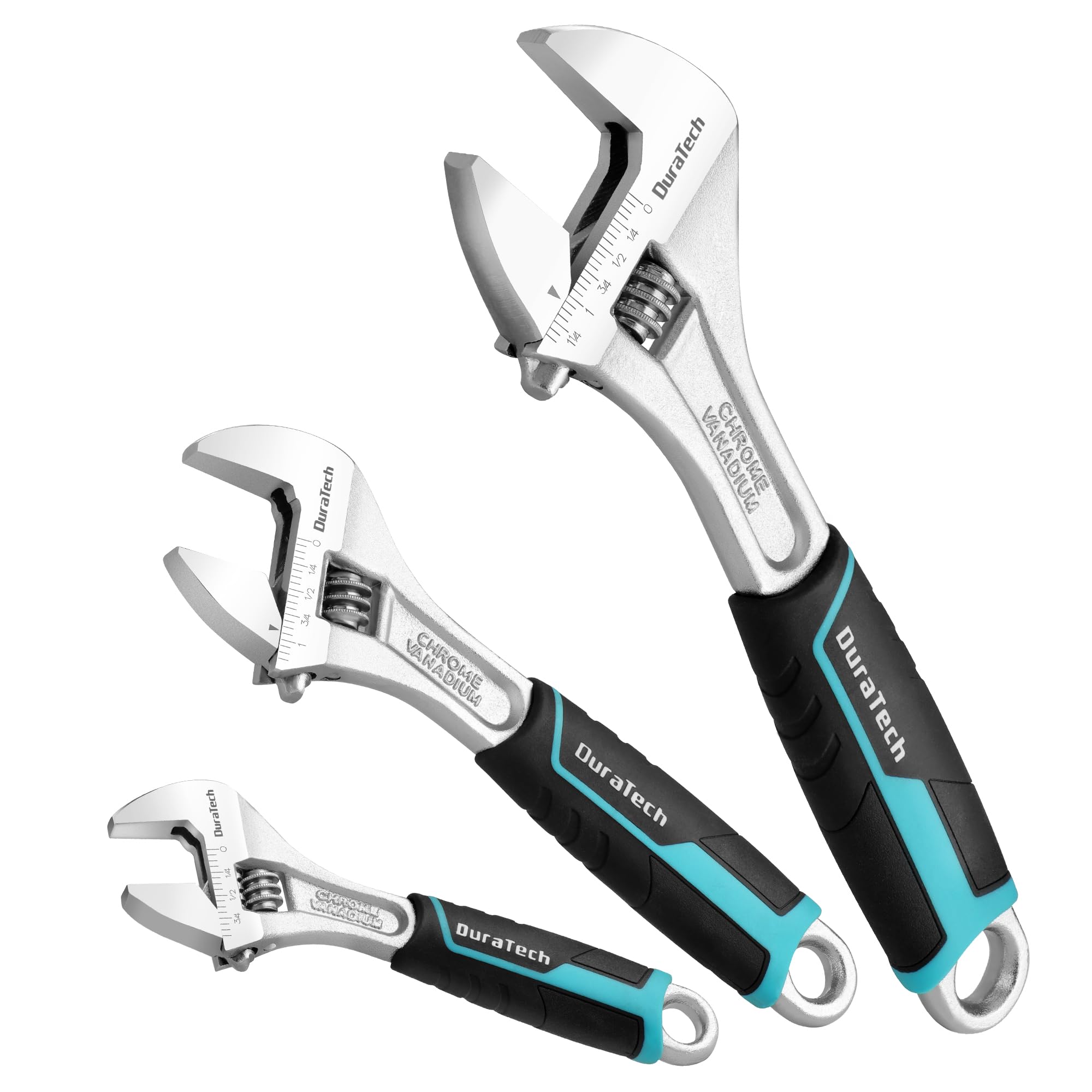 DURATECH 3-piece Adjustable Wrench Set, 6-Inch& 8-Inch& 10-Inch ...