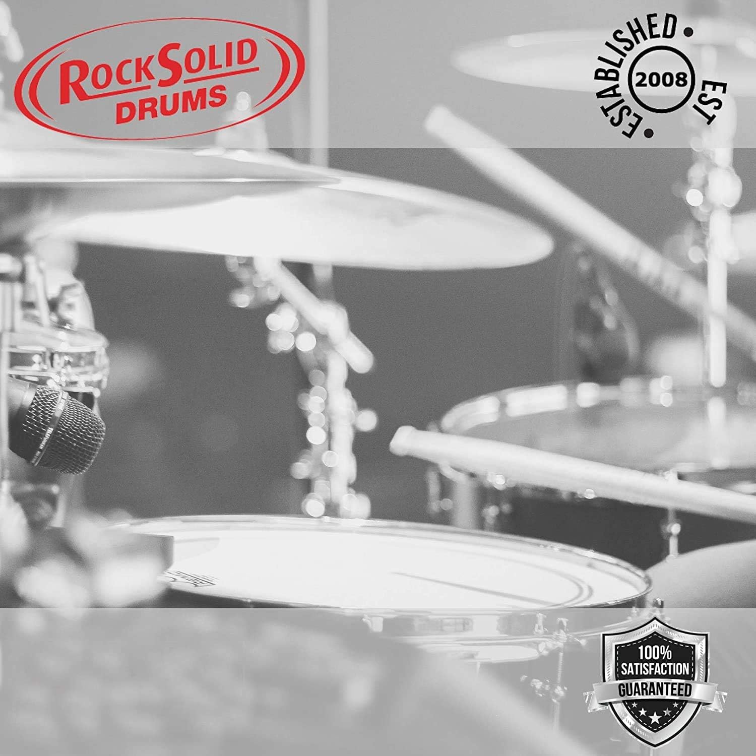 RockSolid Black Bass Drum Resonant Head 22 Inch – Smooth Finish Bass ...