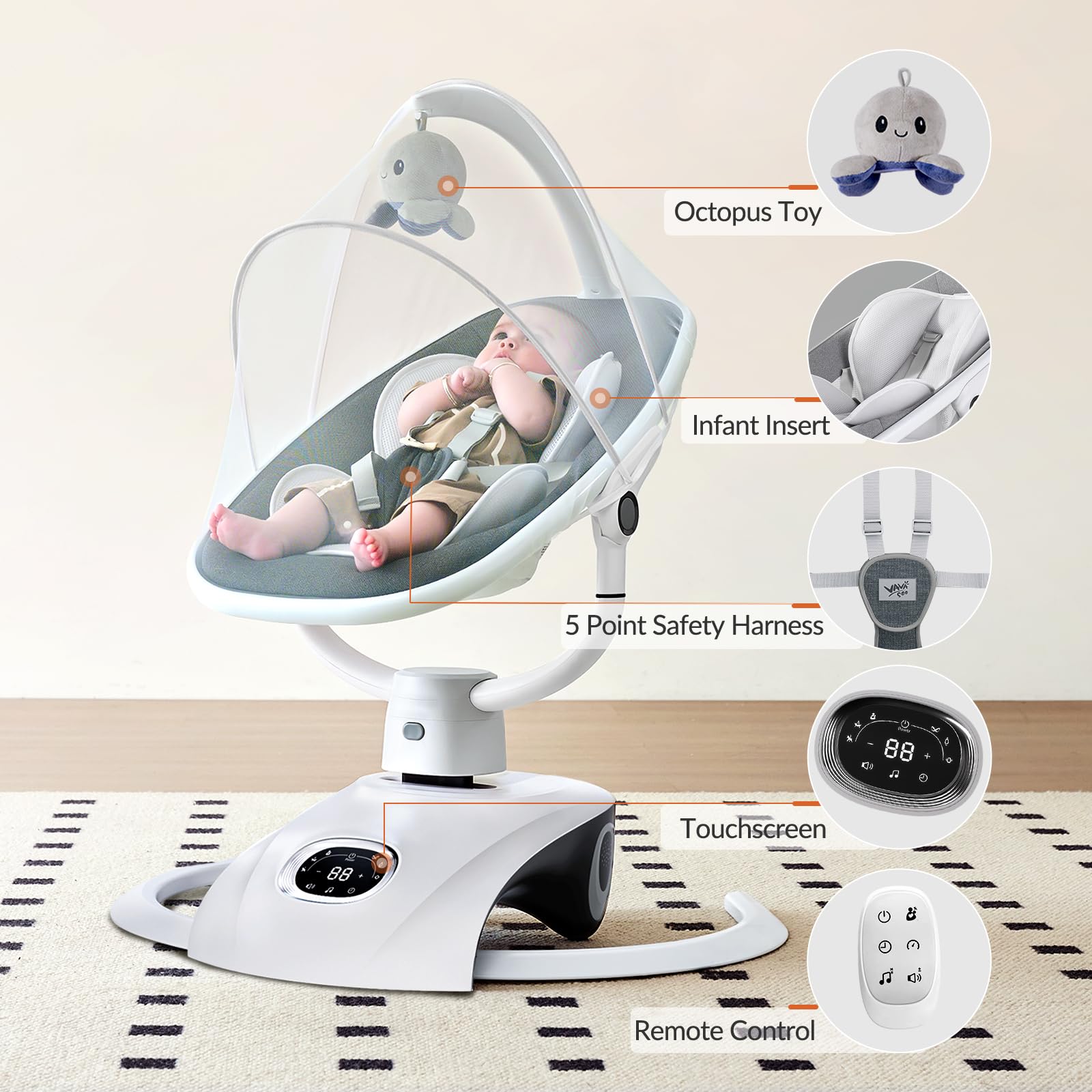 Mua Baby Swing Electric Baby Swing for Newborn Multi-Motion Baby ...