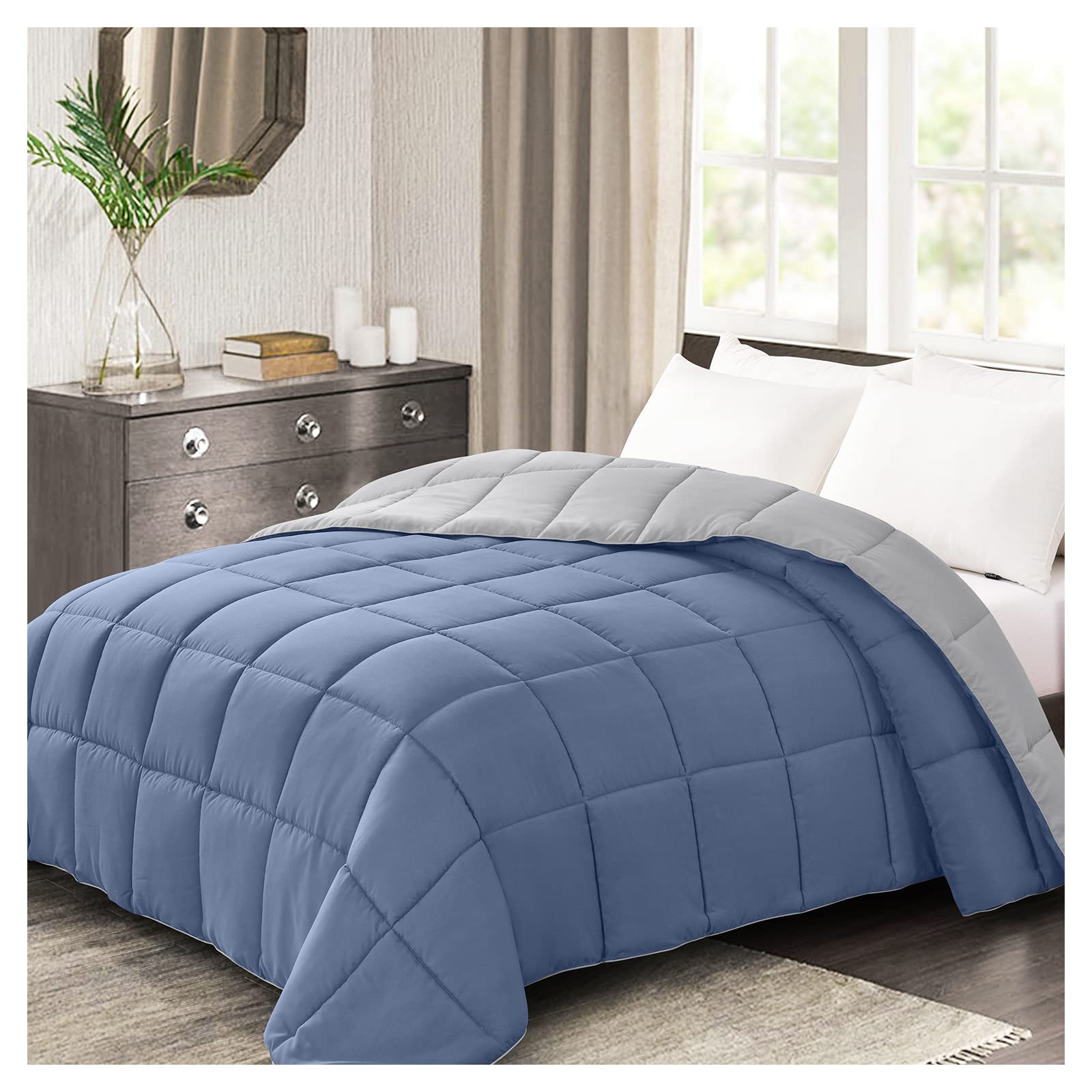 Homelike Moment Lightweight King Comforter - Blue Down Alternative ...