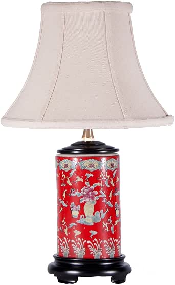 Small Red Patterned Porcelain Table Lamp - - Amazon.com