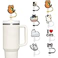 Amazon.com: 8Pcs 10mm Cute Cat Straw Cover Cap for Stanley Cup 30&40 Oz ...