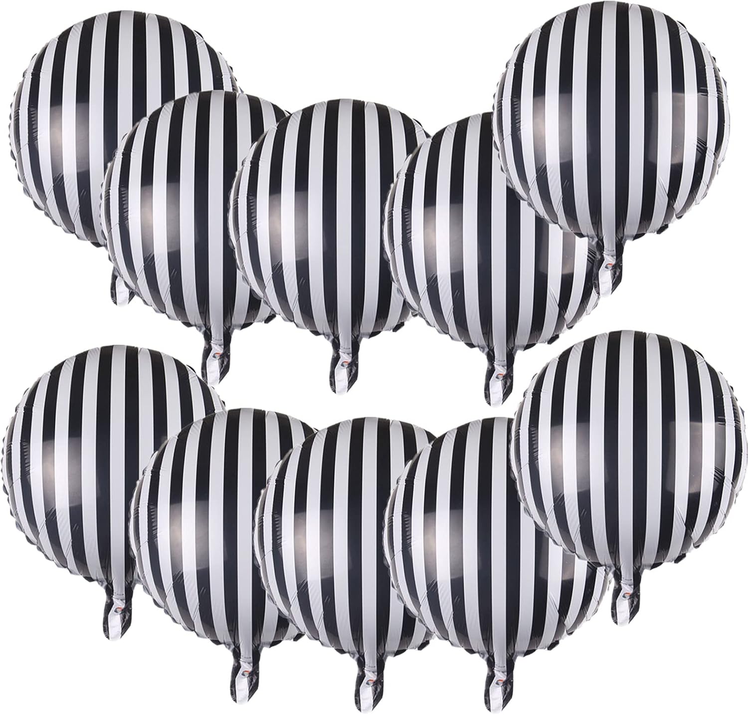 Soochat 10 Pcs Striped Balloons Black and White Foil Balloons ...