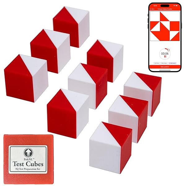IQ Test Cubes (Natural Edition) – 9 Kohs Cubes, Practice for Block ...