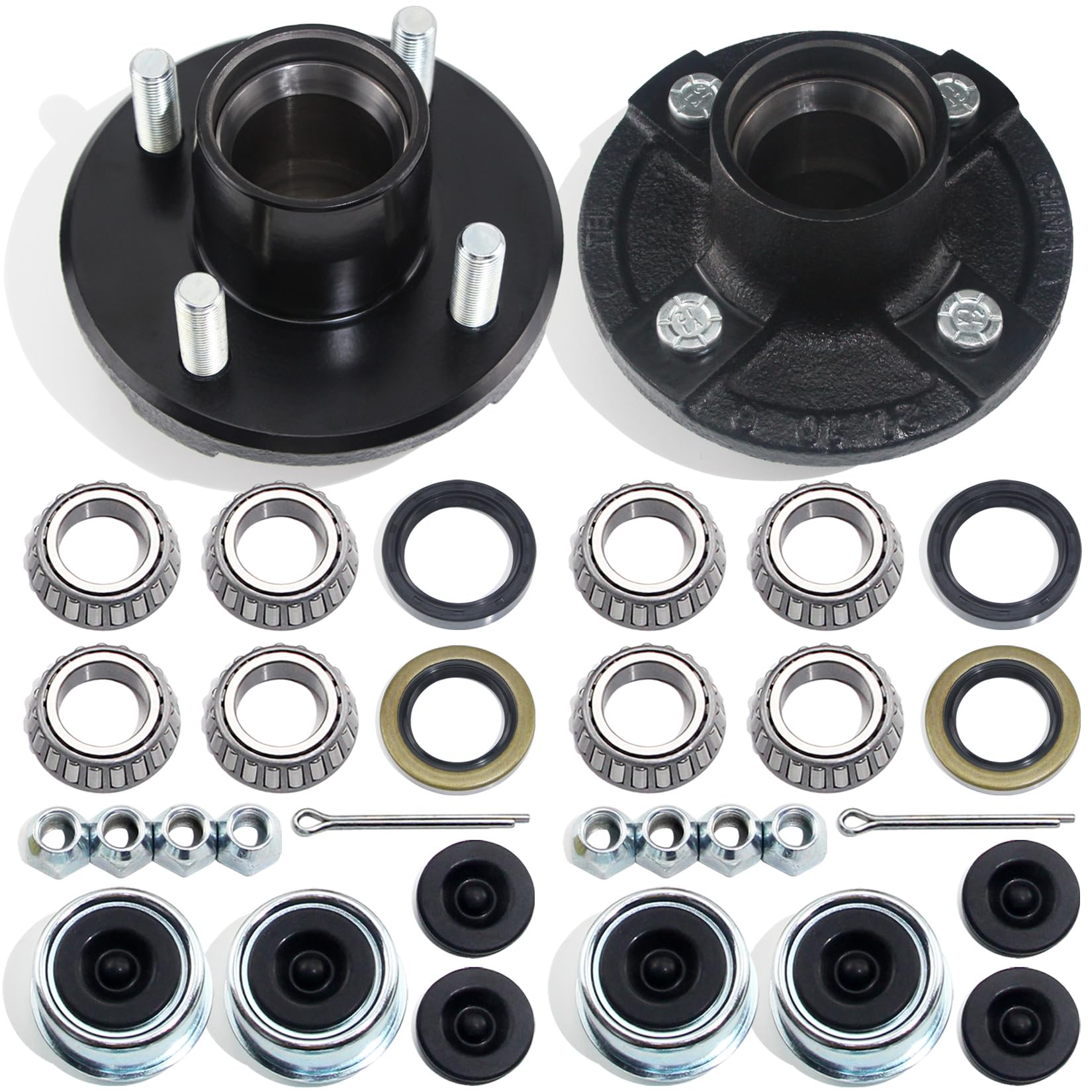 GREPSPUD 2 Sets 4 on 4'' Trailer Hub Kit for 2000 lbs 1" or 1-1/16 ...