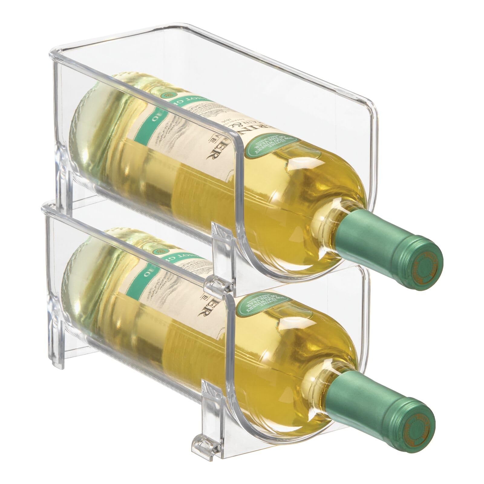 mDesign Plastic Free-Standing Wine Set Rack Storage Organizer for ...