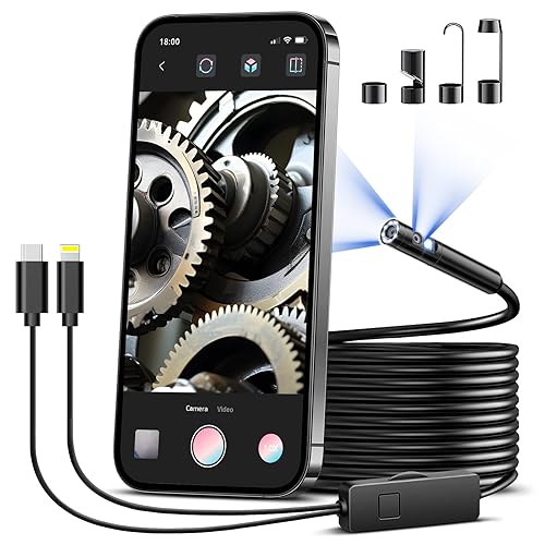 Dual-Lens Borescope,Endoscope Camera with Light, 16.5FT Borescope,1920P ...