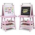 Amazon.com: HONEY JOY Art Easel for Kids, 3-in-1 Double-Sided Wooden Toddler Easel w/Magnetic ...