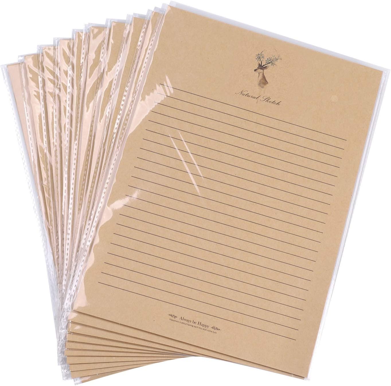 100 Sheets A4 Vintage Writing Paper Set Kraft Letter Paper Writing ...