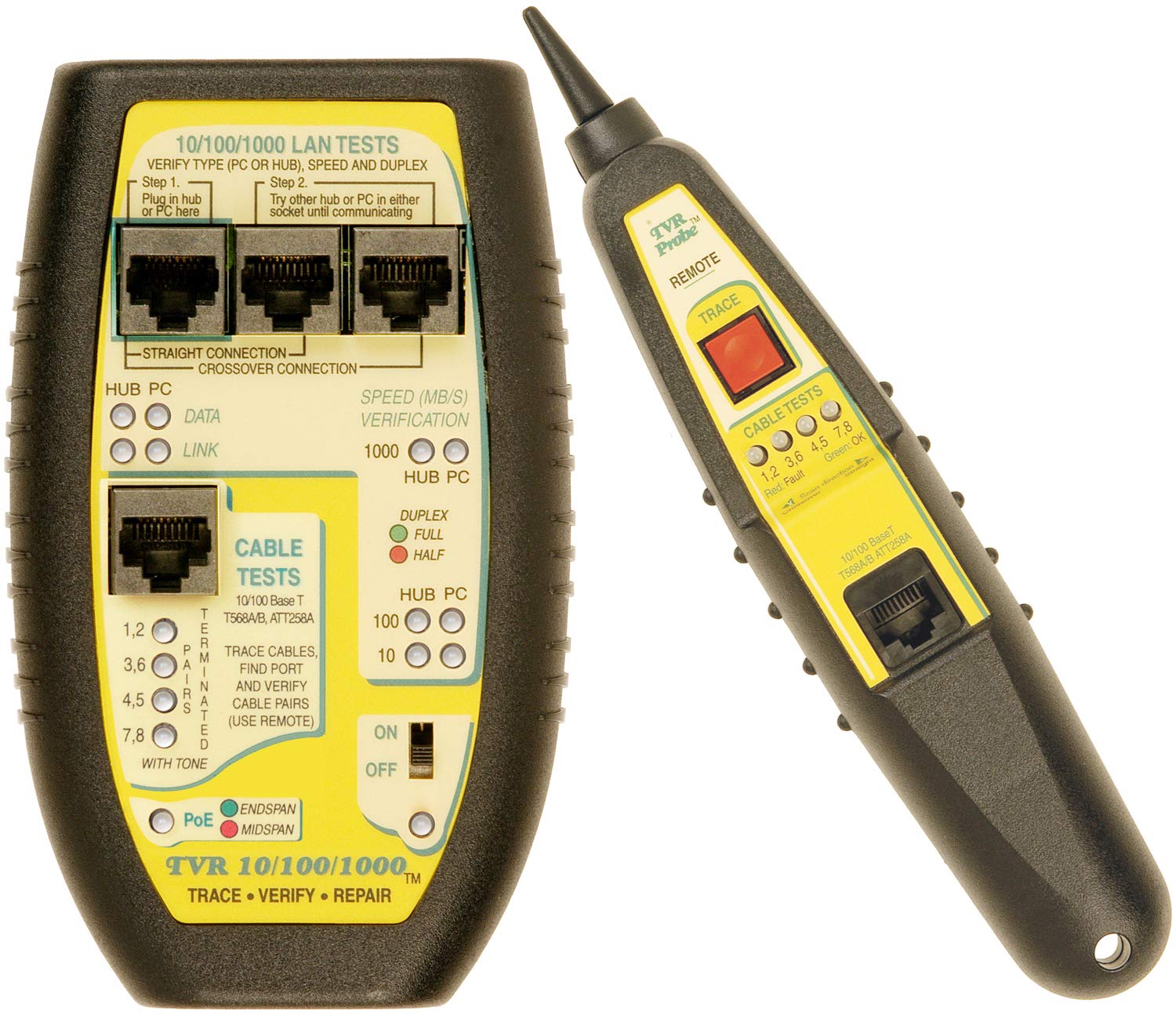 Triplett/Byte Brothers TVR10/100/1000K Network LAN Cable Tester RJ45 ...