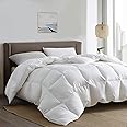 Amazon.com: Serta Down Fiber Comforter Queen Size-All Season Duvet Insert, Luxury Fluffy Bed ...