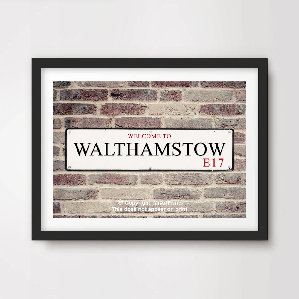 WALTHAMSTOW E17 LONDON BOROUGH DISTRICT POSTCODE ART PRINT POSTER ...