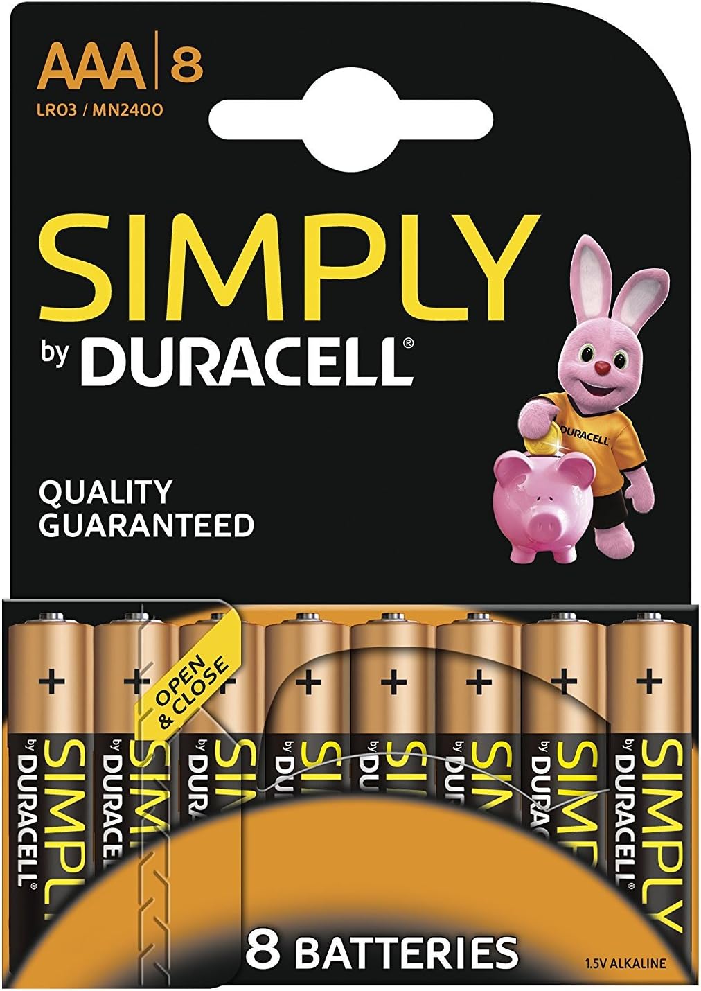 Duracell DUR002463 Simply Alkaline Batteries Micro AAA LR3 (8 Pack ...